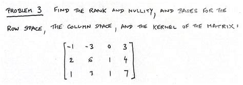 solved problem 3 ﻿find the rank and nullity and bases for