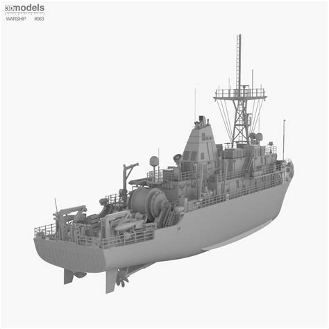 Avenger Class Mine Countermeasures Ship 3d Model Download Warship On