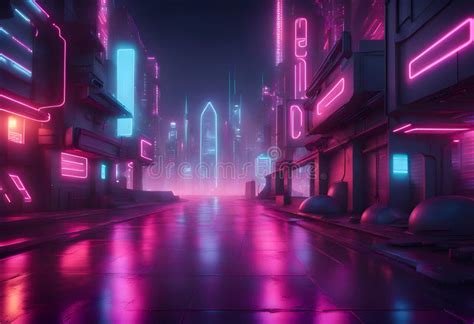 Photorealistic 3d Illustration Of The Futuristic City Stock