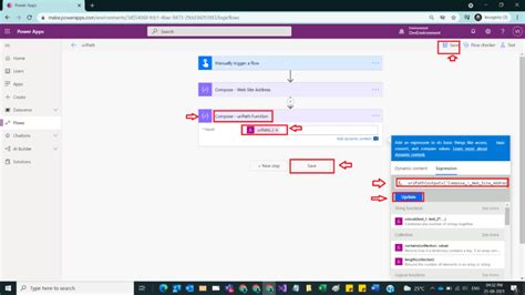 usage of uripath function in power automate