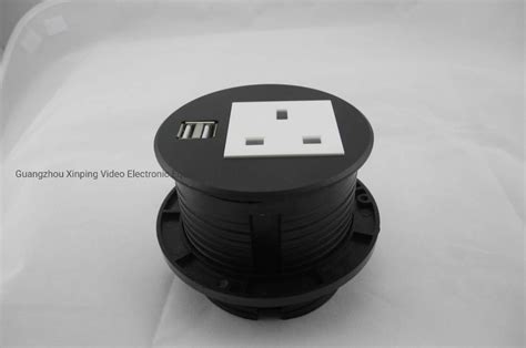 90mm White Mounted In Office Desk Universal Power Socket With Dual Usb Charger 1rj45 Conference