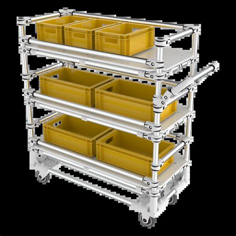 Shelf Trolley With 4 Flanges Per Level