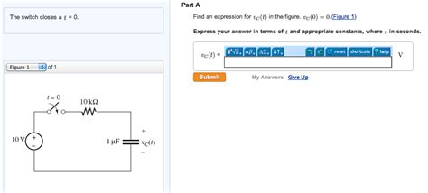 Solved Find An Expression For Vc T In The Figure Vc Chegg Com
