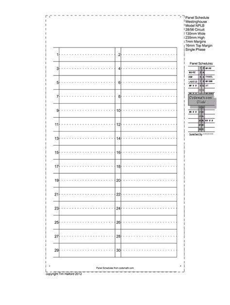 Panel Schedule Template Fill Online Printable Fillable Blank Pdffiller