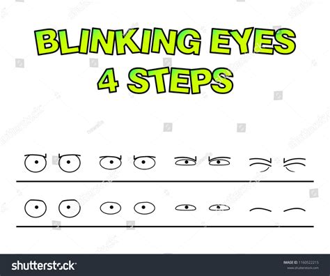 Blinking Eyes Steps Vector Preset Character Stock Vector Royalty Free