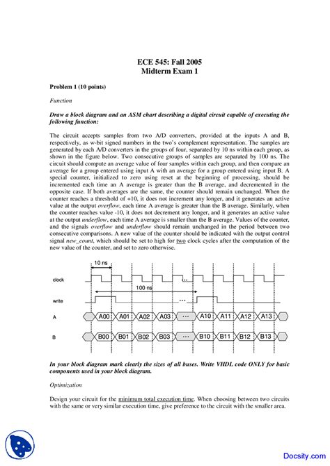 Block Diagram Digital System Design With Vhdl Exam Docsity