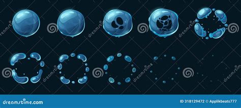 Soap Bubble Animation Cartoon Bubble Blowing And Popping Foam And