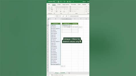 Part 13 Use Excels Unique Function To Filter Unique Items And Countif To Count Their Occurrences