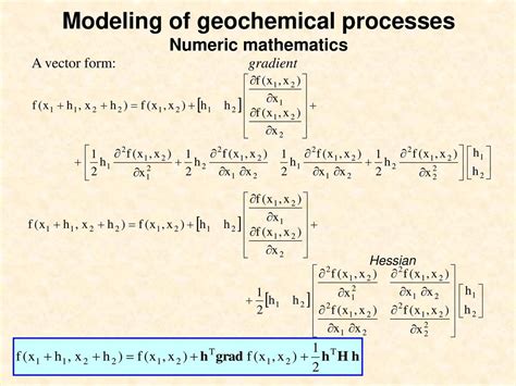 Modeling Of Geochemical Processes Numeric Algorithm Refreshment Ppt