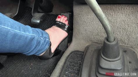 Pedal Challenge Karolina Driving And Revving Engine Of An Old Van Fullhd Pedal Challenge