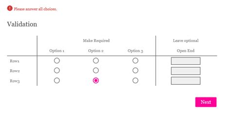 Side By Side Question Force Response On One Column Only Xm Community