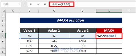 comparison among max vs maxa vs large and min vs mina vs small