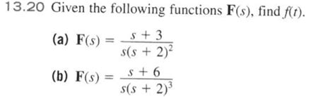 solved given the following functions f s find f t f s