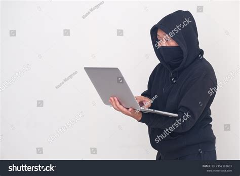 Female Hacker Wearing Black Hood Mask Stock Photo Shutterstock