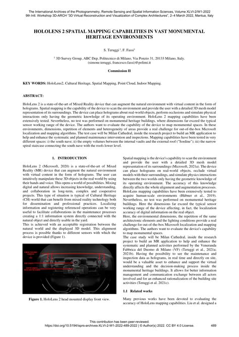 Pdf Hololens 2 Spatial Mapping Capabilities In Vast Monumental
