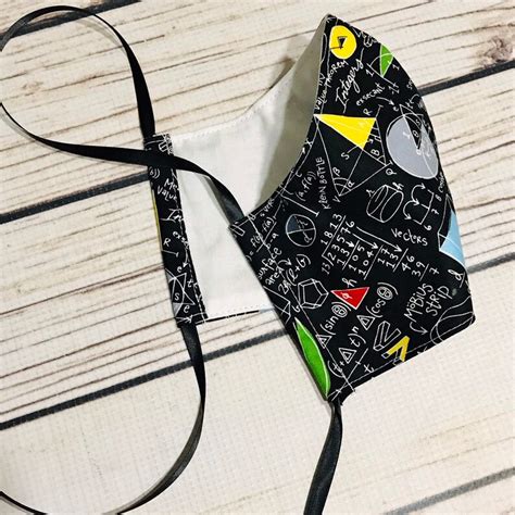 Math Face Mask Geometry Mask 100 Cotton Made In Usa Etsy