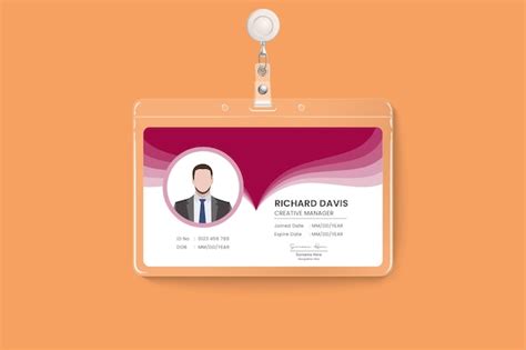 Premium Vector Front And Back Horizontal Id Badge Template With Picture