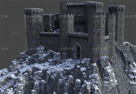 【场景24】冬季城堡 城堡模型 古代场景模型库 3ds Max Max 模型下载 Cg模型网