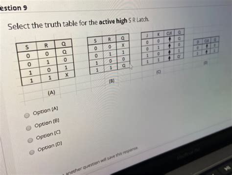Active High S R Latch Truth Table Iistart