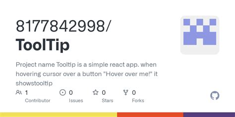 Github 8177842998tooltip Project Name Tooltip Is A Simple React App