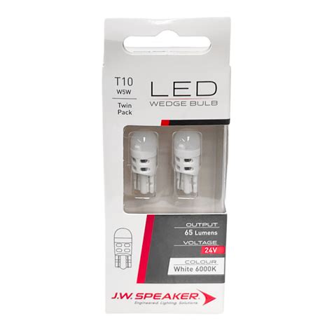 Led Wedge Bulbs 24v W5w 6000k T10 Base Jw Speaker