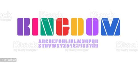 밝은 글꼴 어린이 알파벳 멀티 컬러 어린이 문자 및 숫자 벡터 일러스트 레이 션 10eps 0명에 대한 스톡 벡터 아트 및 기타 이미지 Istock