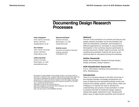 PDF Documenting Design Research Processes