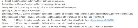Android Flutter Missing Google App Id Firebase Analytics Disabled