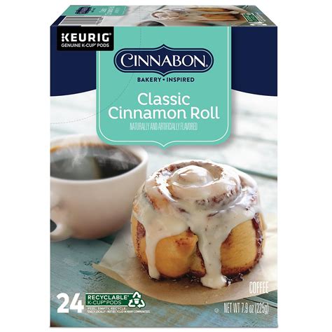 Cinnabon Classic Cinnamon Roll Keurig Single Serve K Cup Pods Light