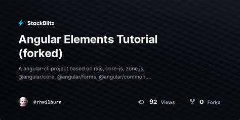 angular elements tutorial forked stackblitz