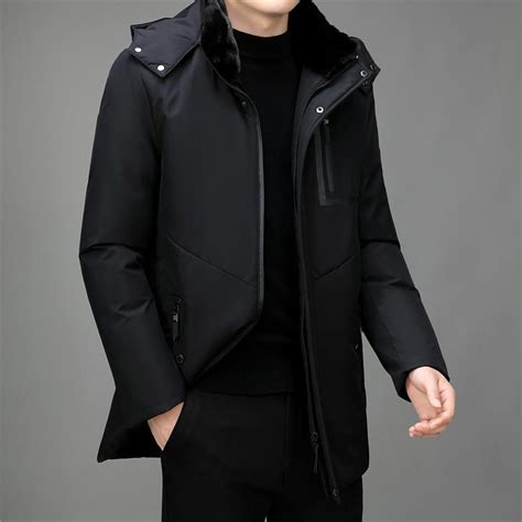 იყიდეთ მამაკაცის ზამთრის დიდი ზომის პლუს ხავერდოვანი გასქელებული საშუალო სიგრძის საქმიანი