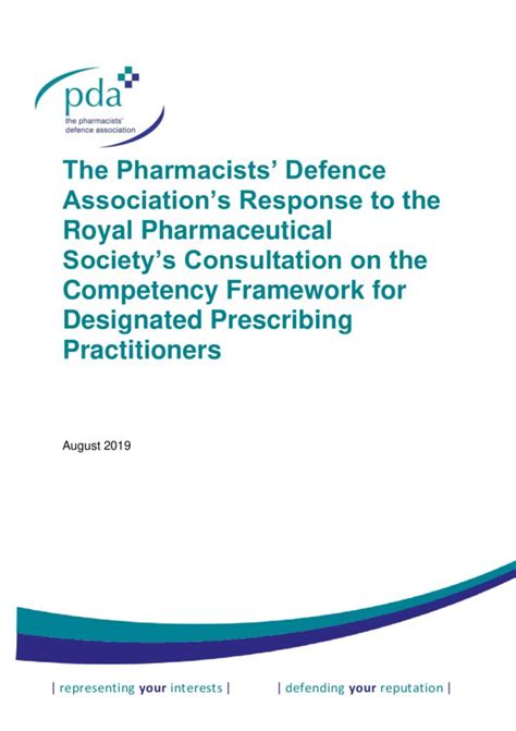 Pda Responds To Rps Consultation On A Competency Framework For