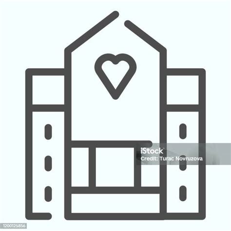 병원 선 아이콘입니다 흰색에 격리 된 의료 건물 벡터 그림입니다 웹 및 응용 프로그램을 위해 설계된 하트 윤곽 스타일 디자인의 모양의 창집 집 Eps 10 0명에 대한 스톡