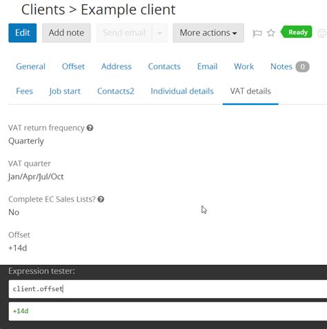 how to set up flexible date offsets senta