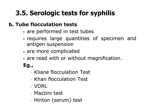Syphilis Serology Serological Test For Medical Laboratoryppt