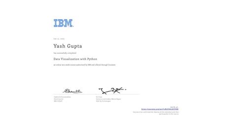Yash Gupta On Linkedin Completion Certificate For Data Visualization With Python