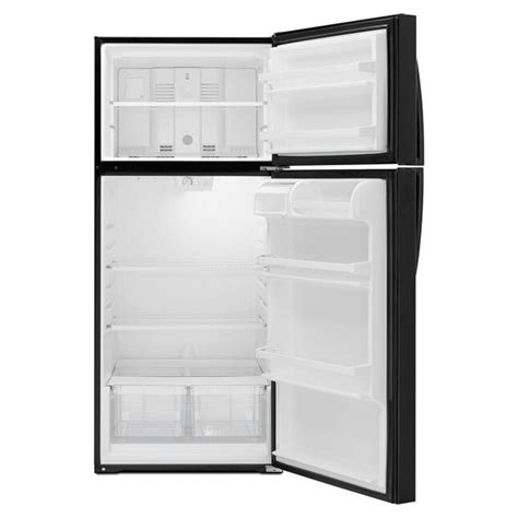 Whirlpool 16 Cu Ft Top Freezer Refrigerator Black At