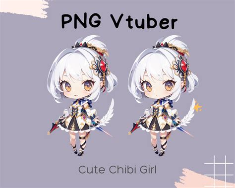 Cute Ready To Use Premade Chibi Pngtuber Full Body 2 Expressions Mouth