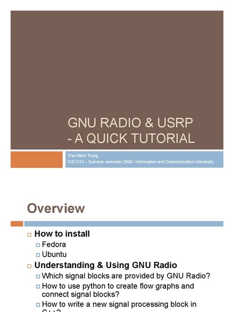 Gnu Radio Usrp Quick Tutorial Pdf Python Programming Language