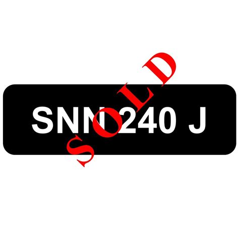 Snn 240 J Number Plate Sg