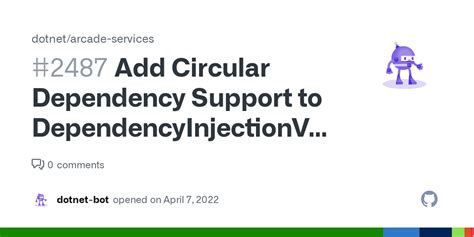 add circular dependency support to dependencyinjectionvalidation class · issue 2487 · dotnet