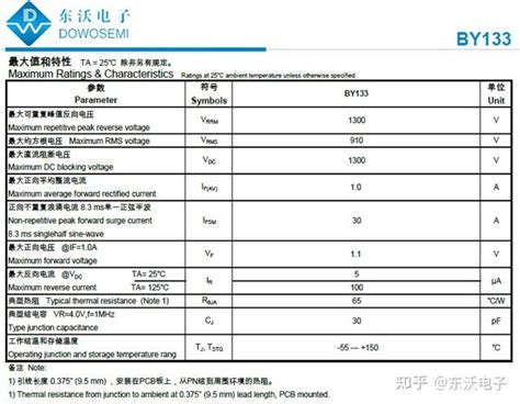 By133整流二极管参数：1300v 1a Do 41 知乎