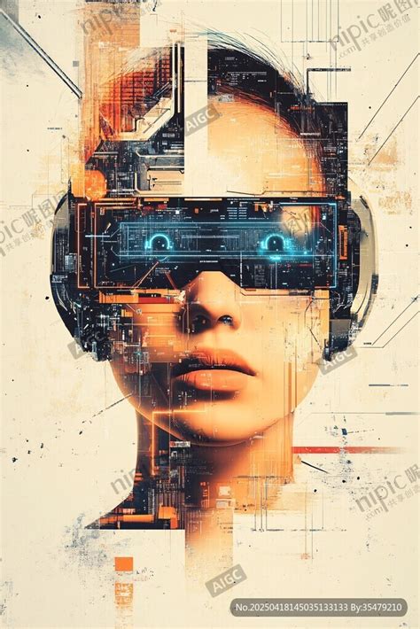 Ai创作图女性 虚拟现实 科技 设备 未来感 眼镜 智能 图像 创意 数码 视 科幻 潮流 创新 设计 昵图网