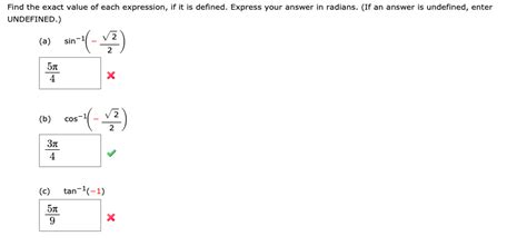 solved find the exact value of each expression if it is