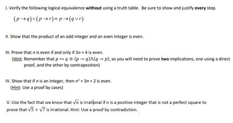solved i verify the following logical equivalence without