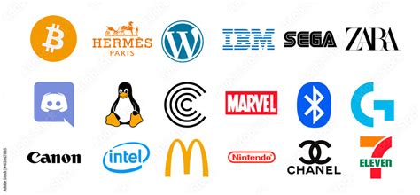 Логотипы разных брендов и компаний Logos Of Famous Brands Icons With Company Logos логотипы