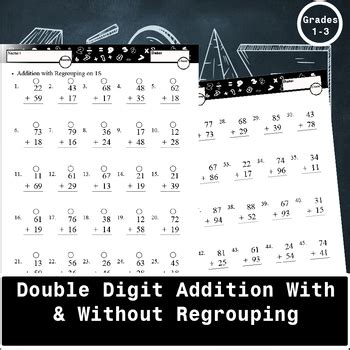 Double Digit Addition With Without Regrouping By Merwas TPT