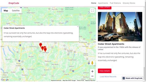 Maps Free Template No Code Development Drapcode