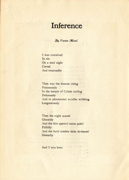 Inference Poem Written And Published By 18 Year Old George Hodel Describes Himself As