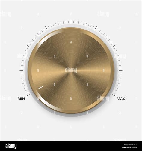 Dial Knob Realistic Gold Button With Circular Processing Volume Settings Sound Control Stock
